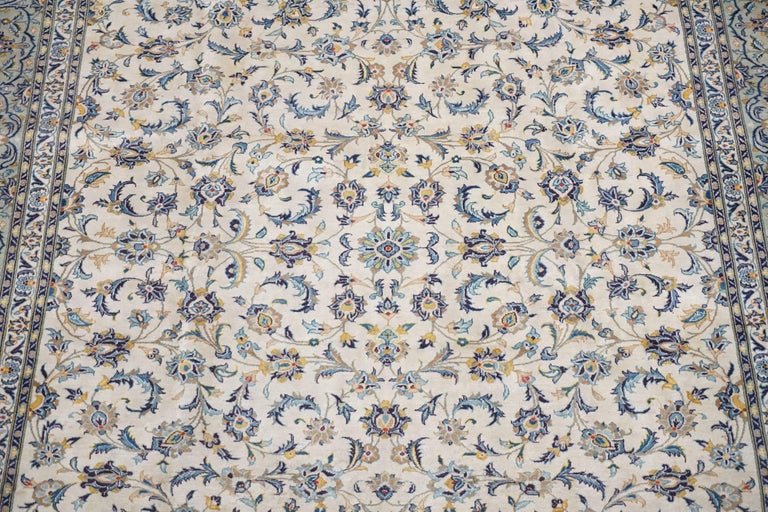 1960s Signed Persian Kashan Rug with Abrash For Sale at 1stDibs