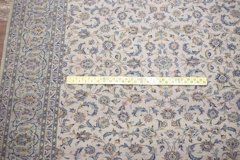 1960s Signed Persian Kashan Rug with Abrash For Sale at 1stDibs