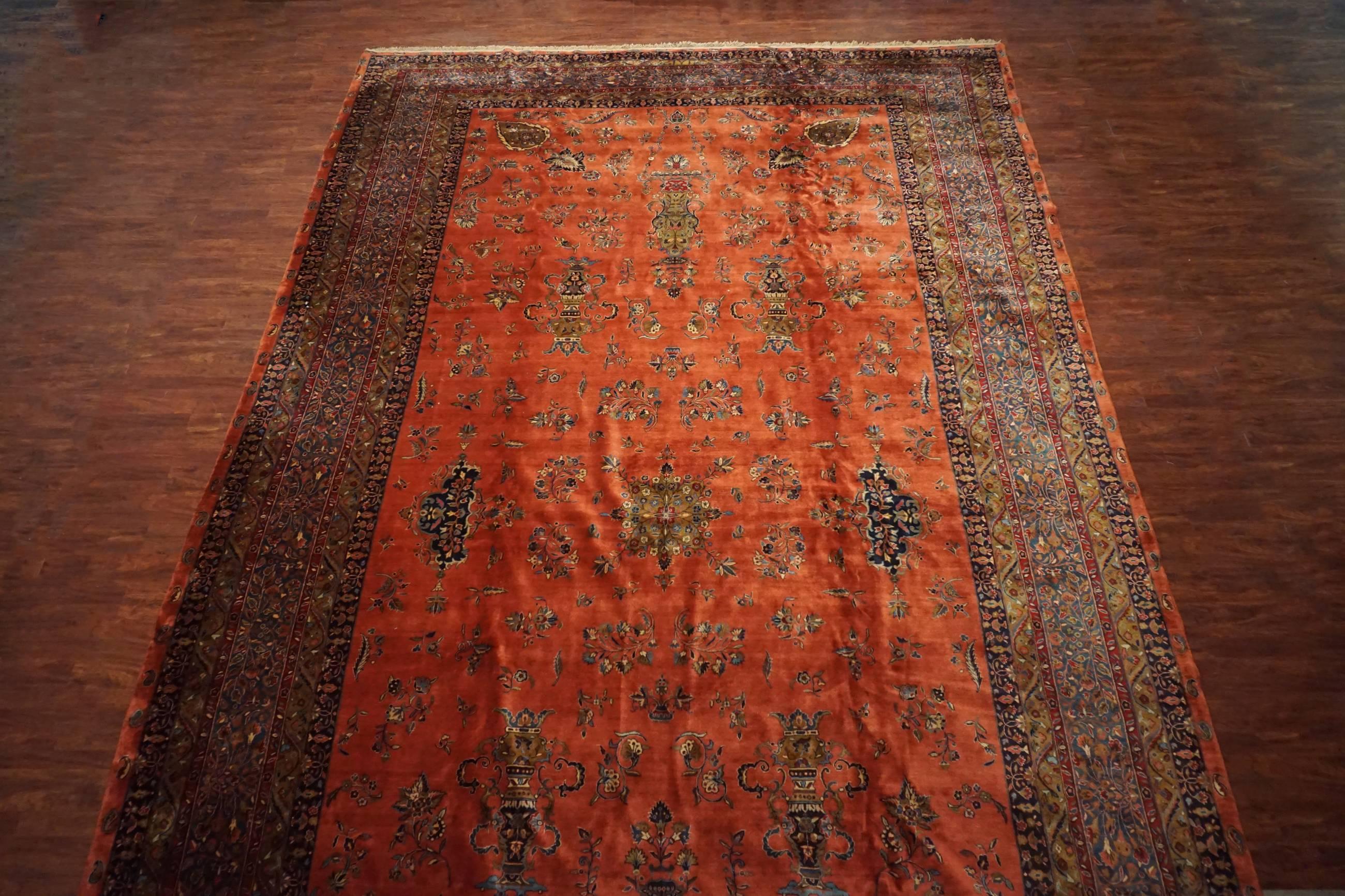 Antique Persian Sarouk Ghazan Signed and Numbered Rug, circa 1900 For ...
