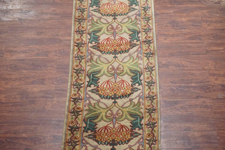 William Morris Hand-Knotted Arts and Crafts Runner For Sale at 1stDibs