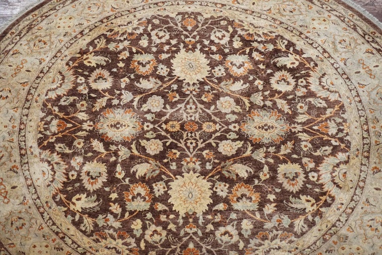 Round Pak Peshawar Chobi Area Rug For Sale at 1stDibs