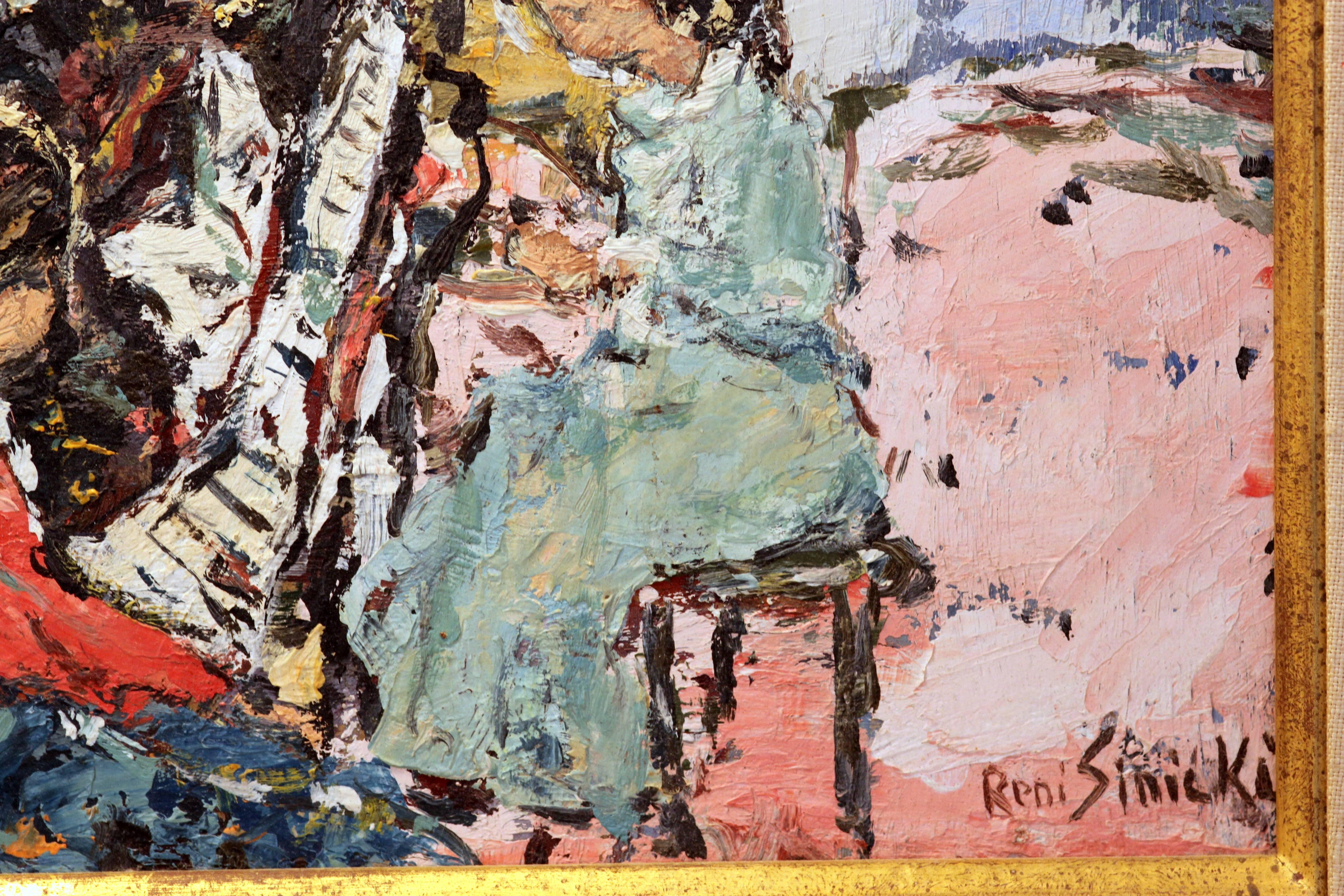 "At the Piano" Oil on Board French/Russian Painting Signed by René ...