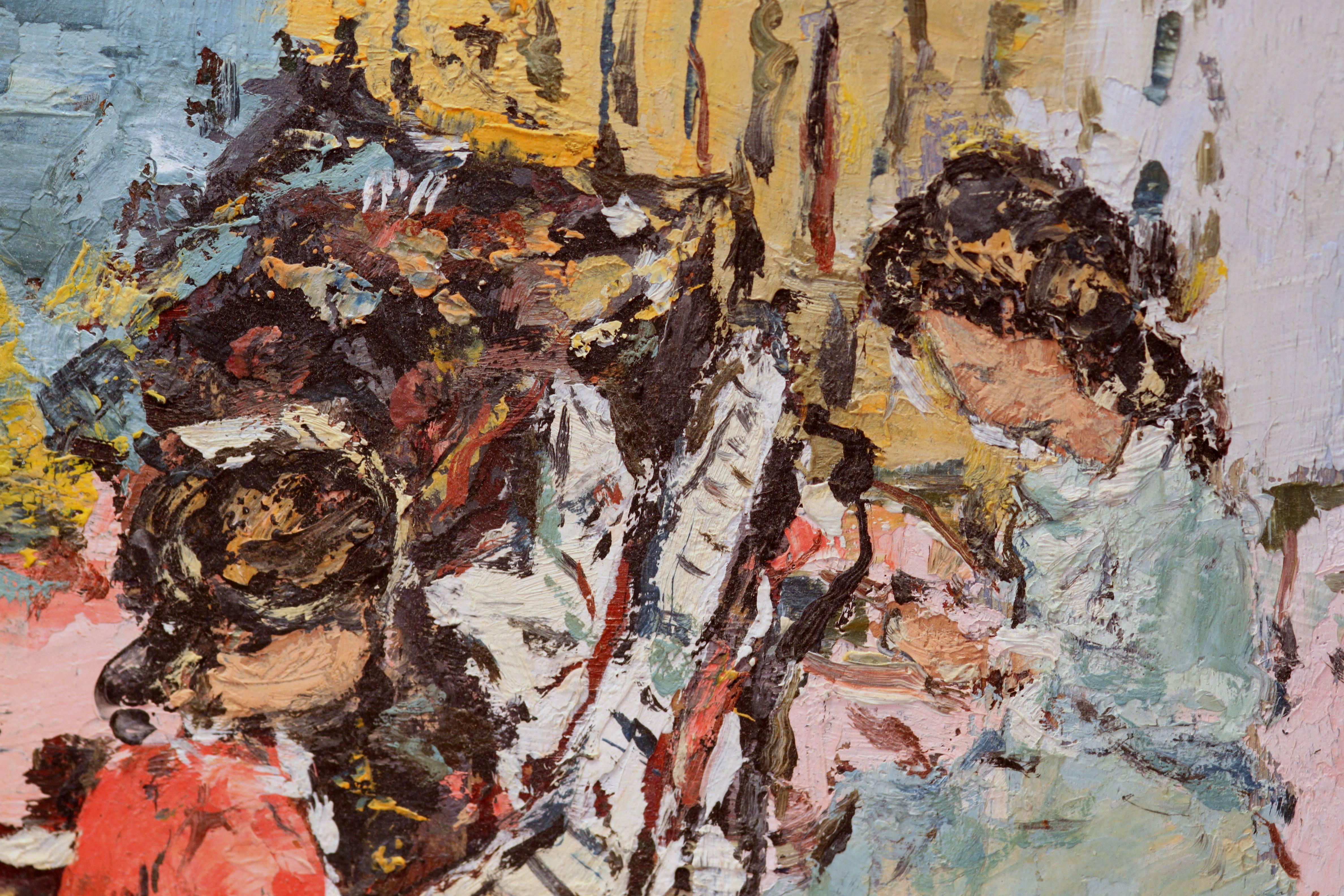 "At the Piano" Oil on Board French/Russian Painting Signed by René ...