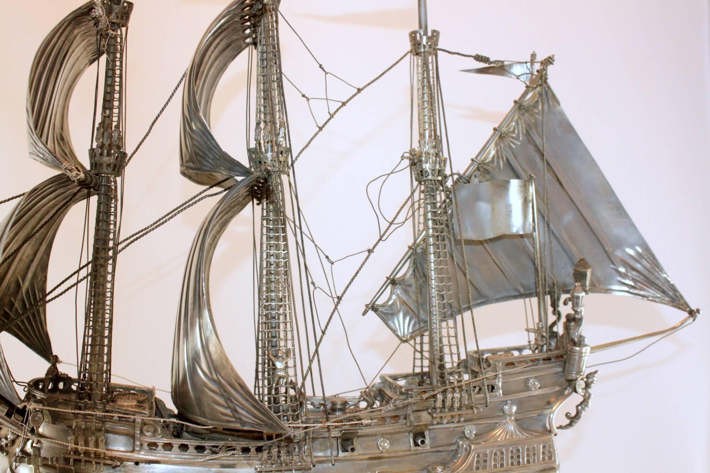 Antique Silver Ship "S.S San Claudio" by William Comyns and Sons Ltd ...