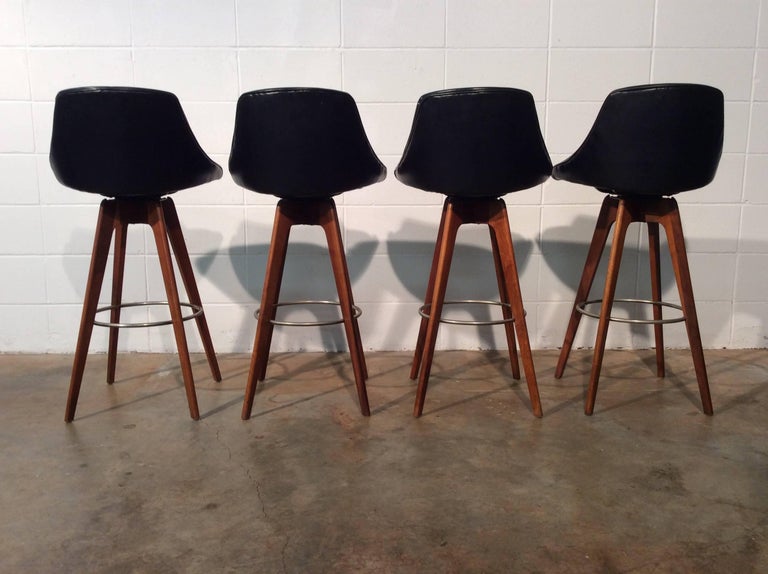 Danish Modern Style Barstools by John Yellen, Mid-Century Modern, Set ...