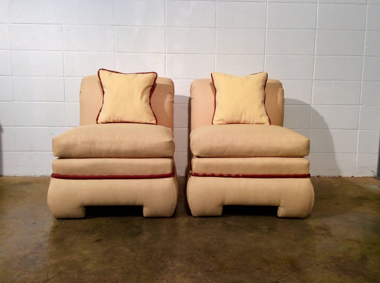 Pair of Fully Upholstered Rolled Back Chairs by Vanguard Furniture at ...