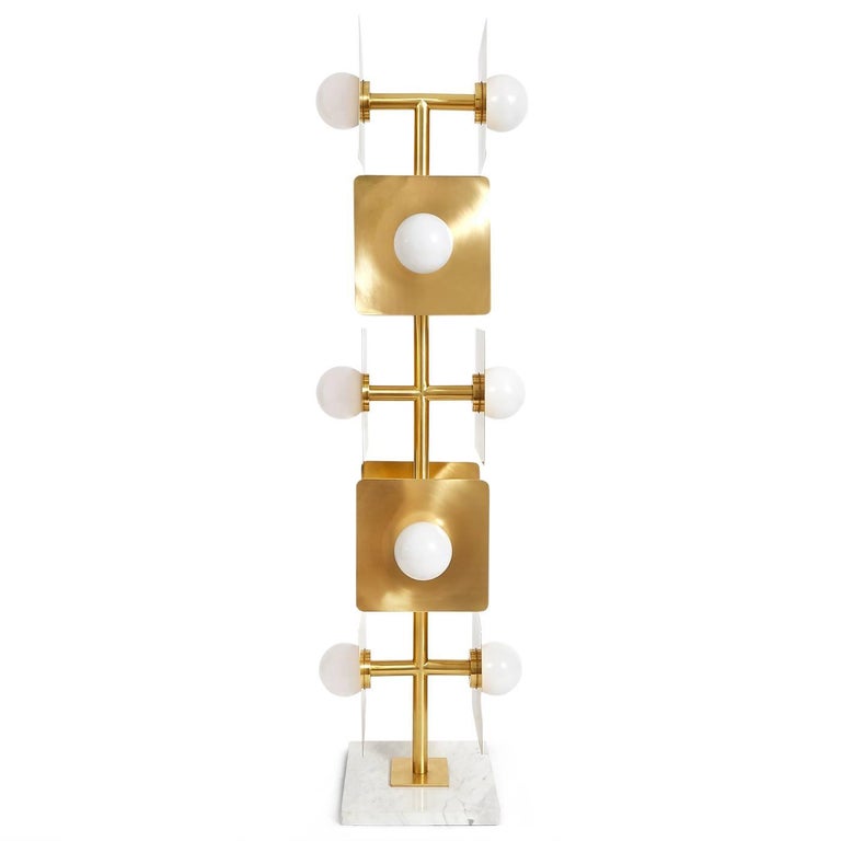 Puzzle Brass Floor Lamp at 1stDibs