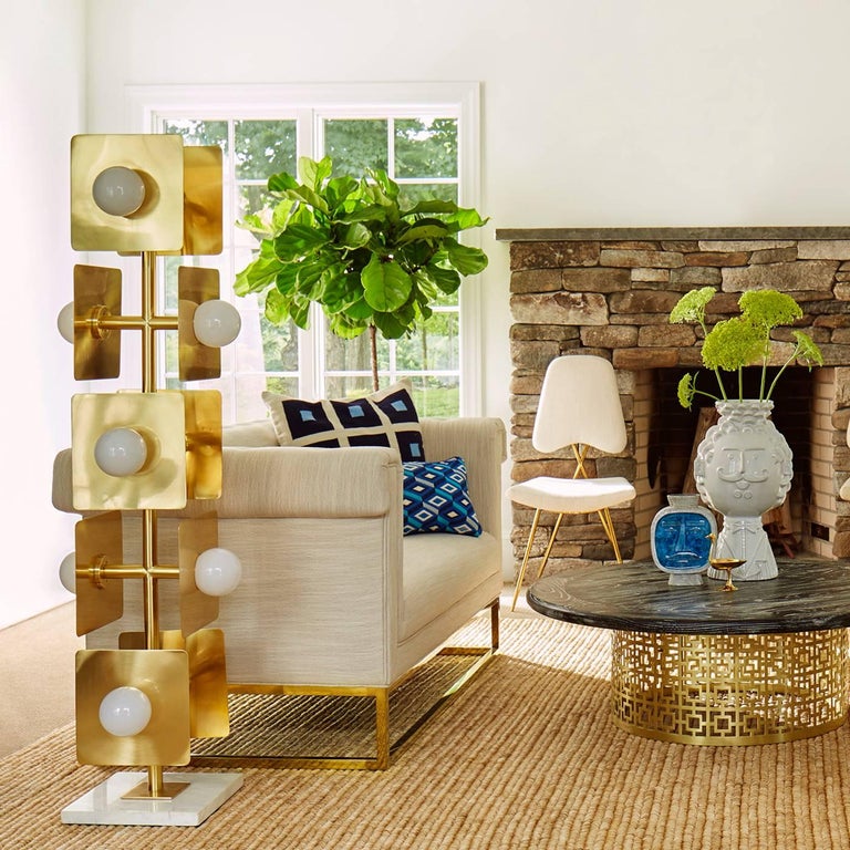 Puzzle Brass Floor Lamp at 1stDibs