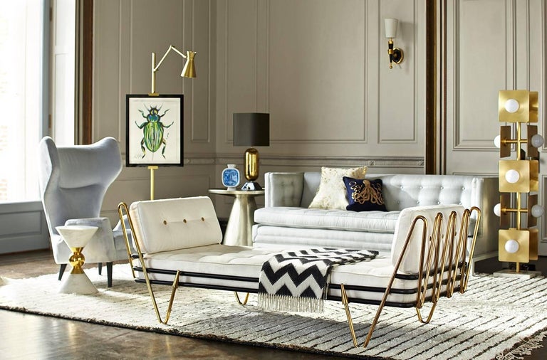 Puzzle Brass Floor Lamp at 1stDibs