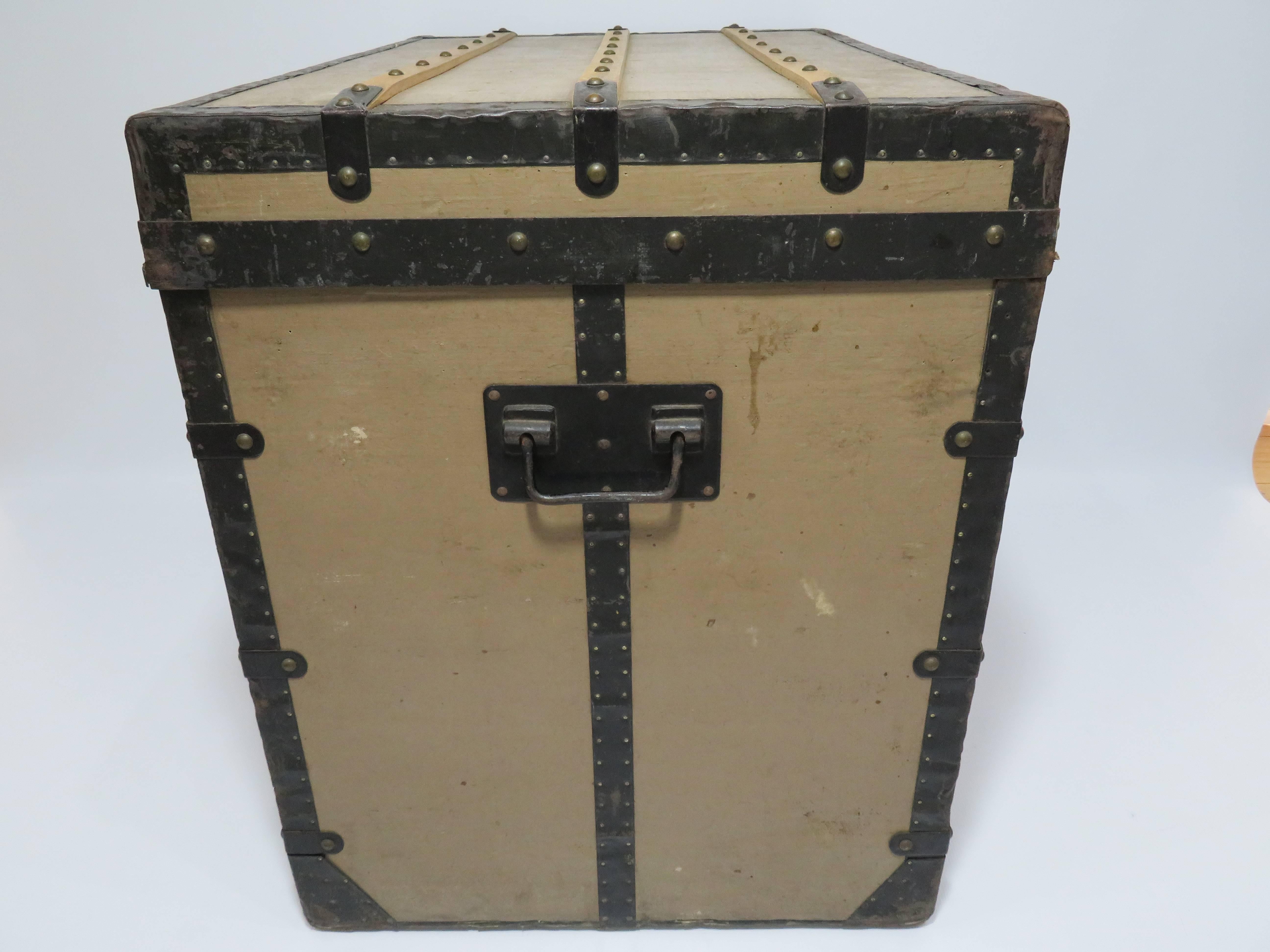 Extremely Rare Louis Vuitton's First Flat Top Trunk For Sale at 1stDibs
