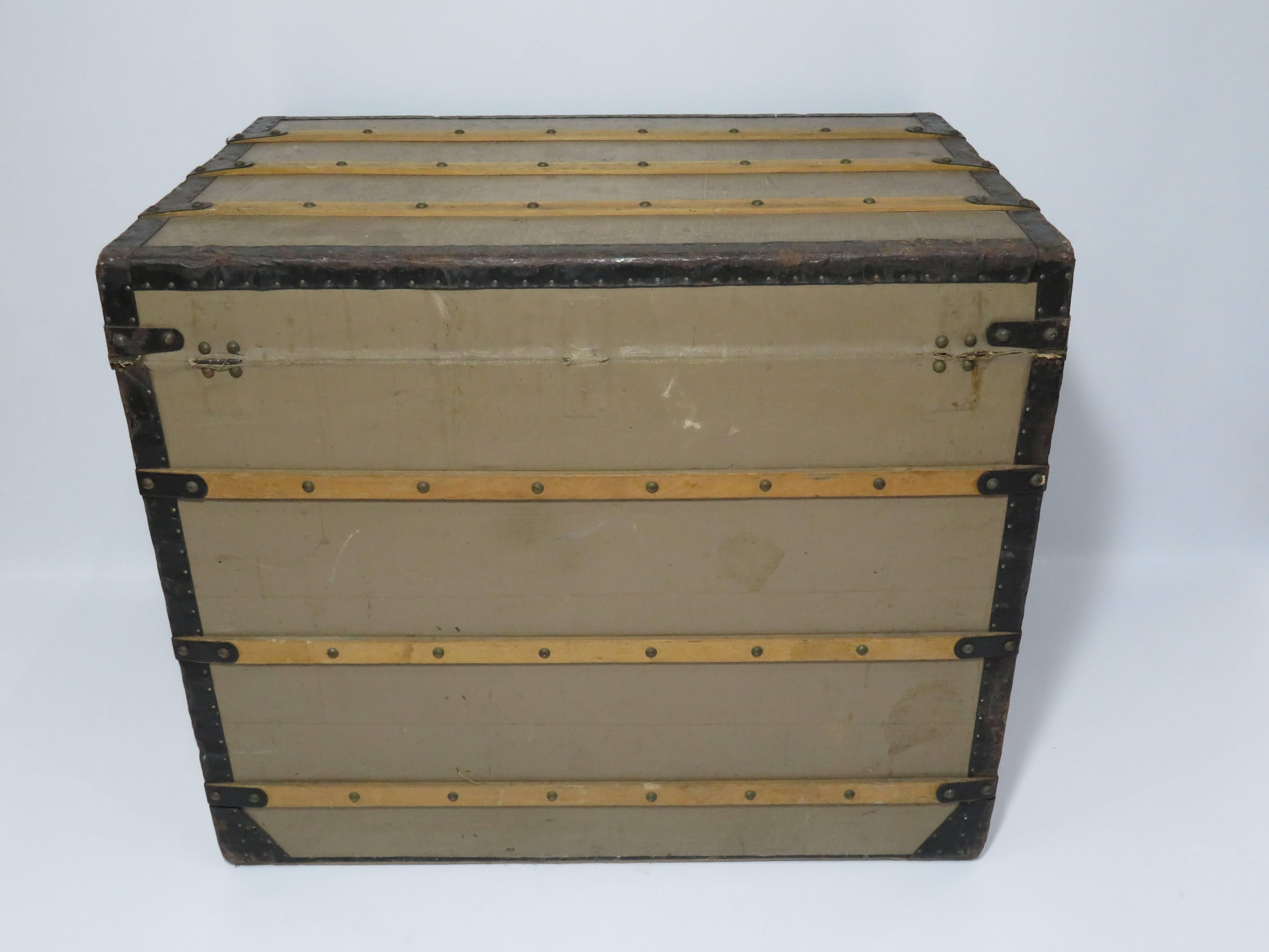 Extremely Rare Louis Vuitton's First Flat Top Trunk For Sale at 1stDibs