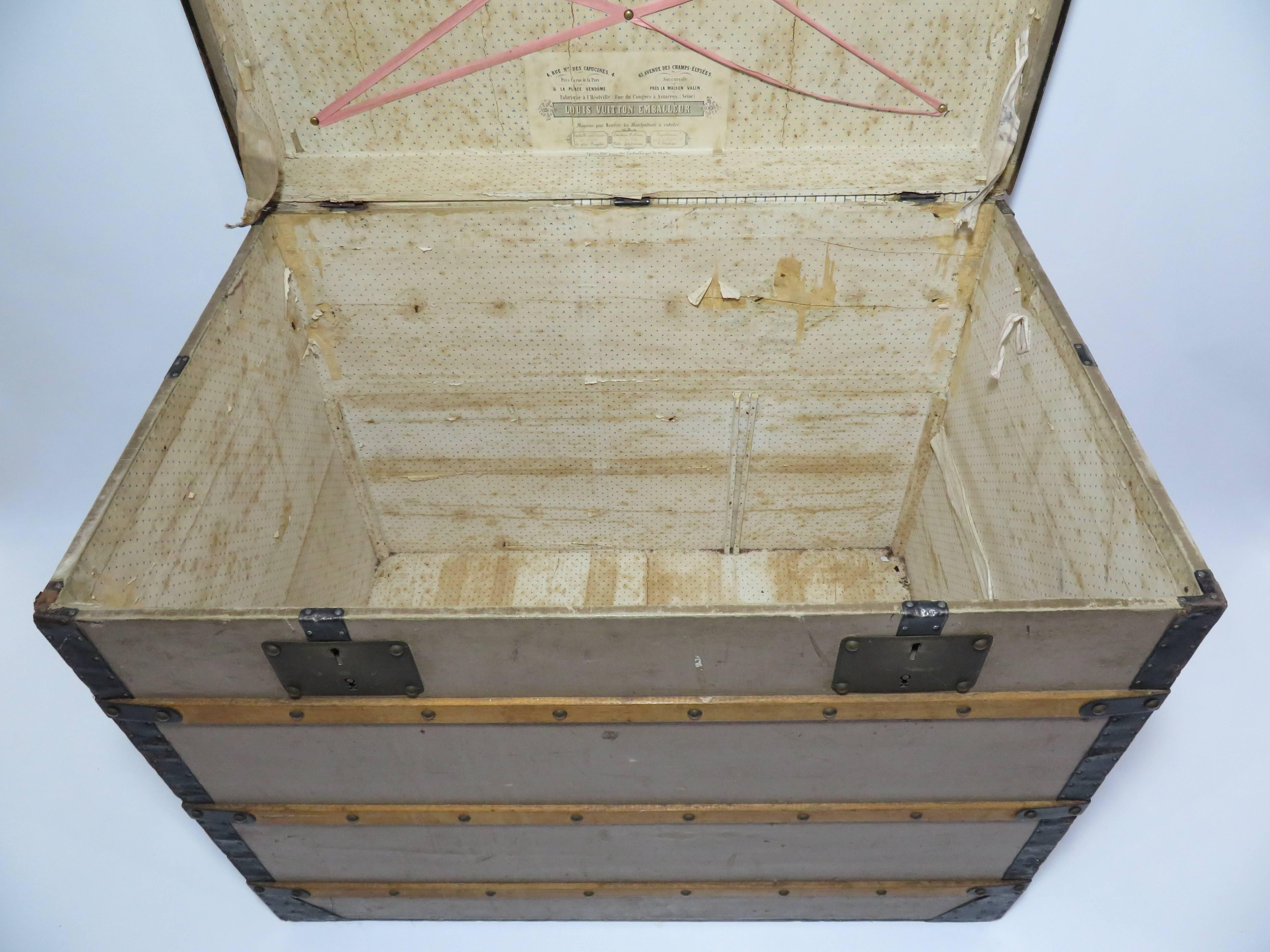 Extremely Rare Louis Vuitton's First Flat Top Trunk For Sale at 1stDibs