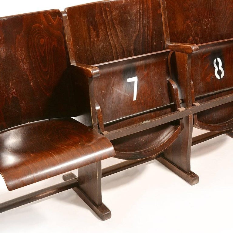 Four-Seat Cinema Bench by TON, Czechoslovakia, circa 1950 at 1stDibs