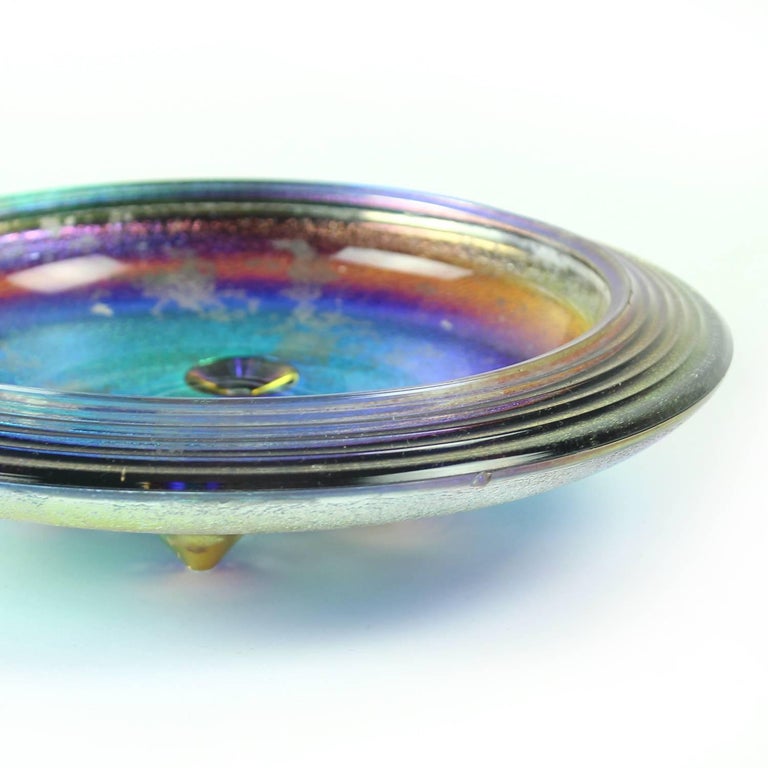 Rare Iridescent Art Glass Bowl by Jiri Zemon for Rudolfova Hut ...