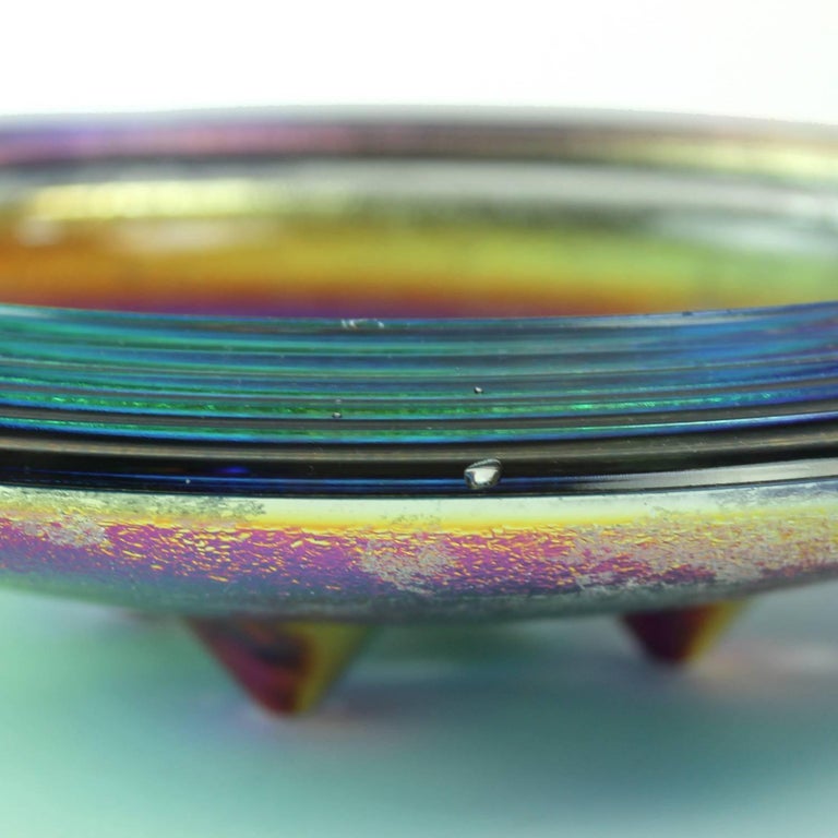 Rare Iridescent Art Glass Bowl by Jiri Zemon for Rudolfova Hut ...