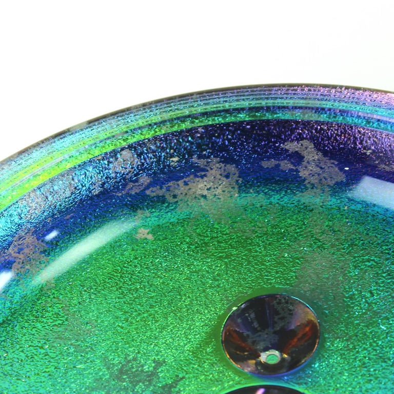 Rare Iridescent Art Glass Bowl by Jiri Zemon for Rudolfova Hut ...