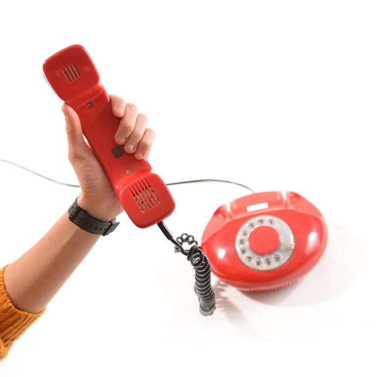 Rare Red Tesla Phone, 1982 at 1stDibs