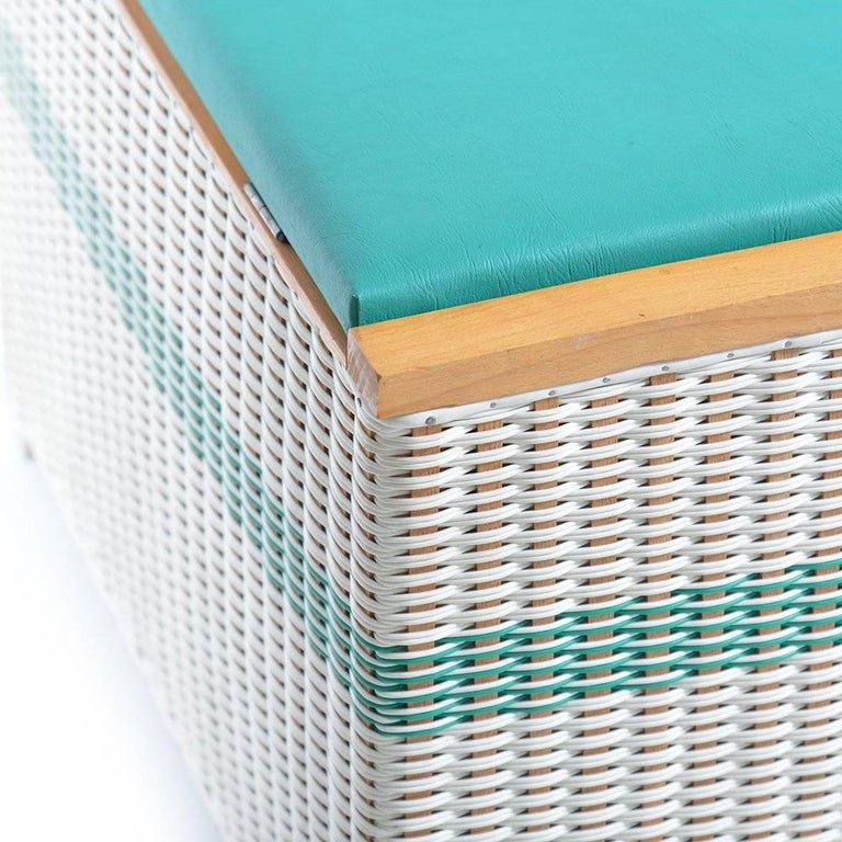 Communist Era Bench with Weaving, Czechoslovakia, 1970s at 1stDibs