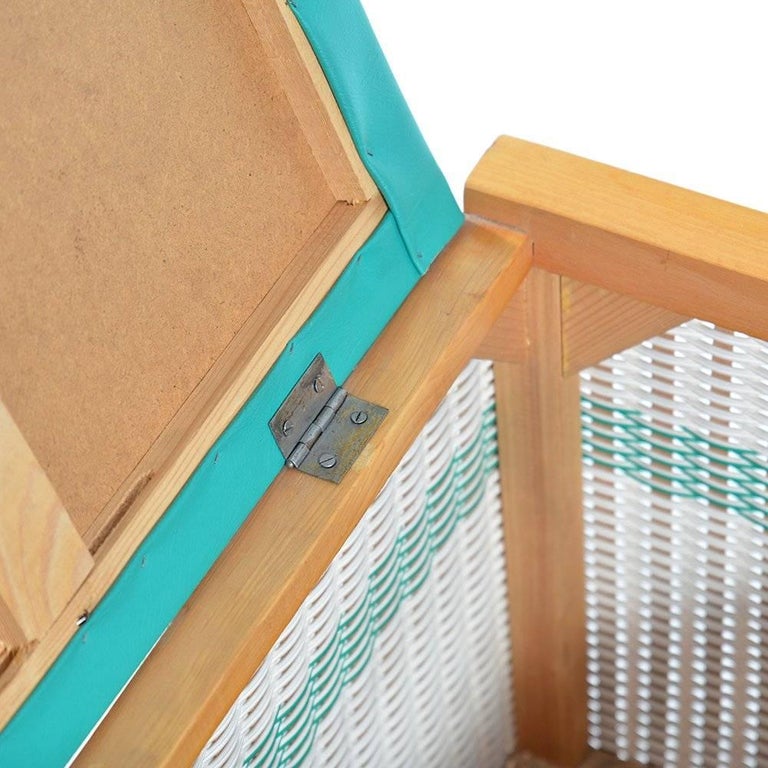 Communist Era Bench with Weaving, Czechoslovakia, 1970s at 1stDibs