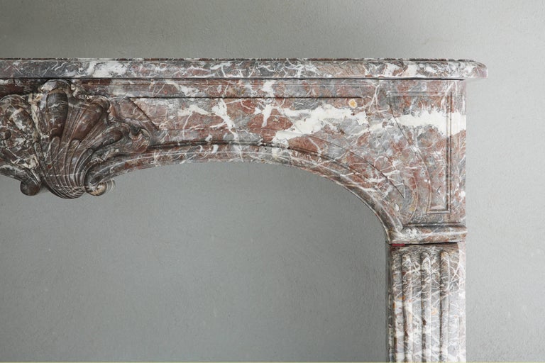 Antique Marble Fireplace, Louis XV, Rouge Royal marble at 1stDibs