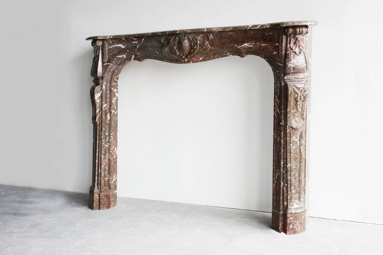 Antique Marble Fireplace, style of Louis XV, kind of marble is Rance at ...