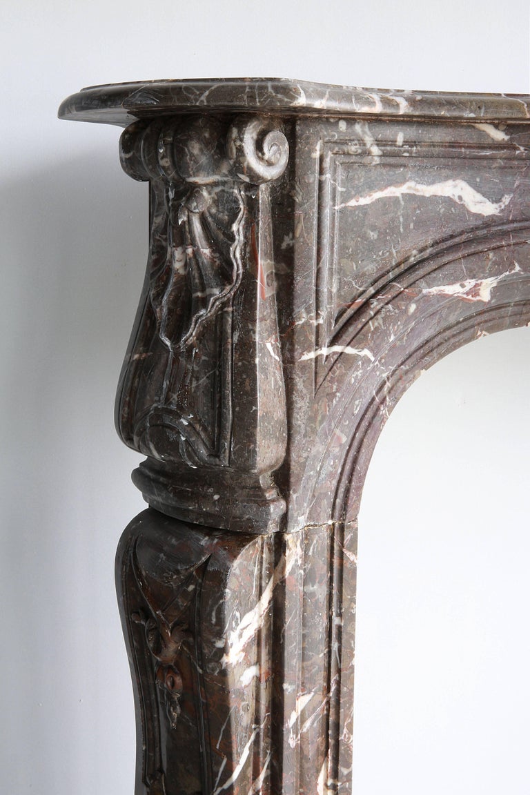 Antique Marble Fireplace, style of Louis XV, kind of marble is Rance at ...