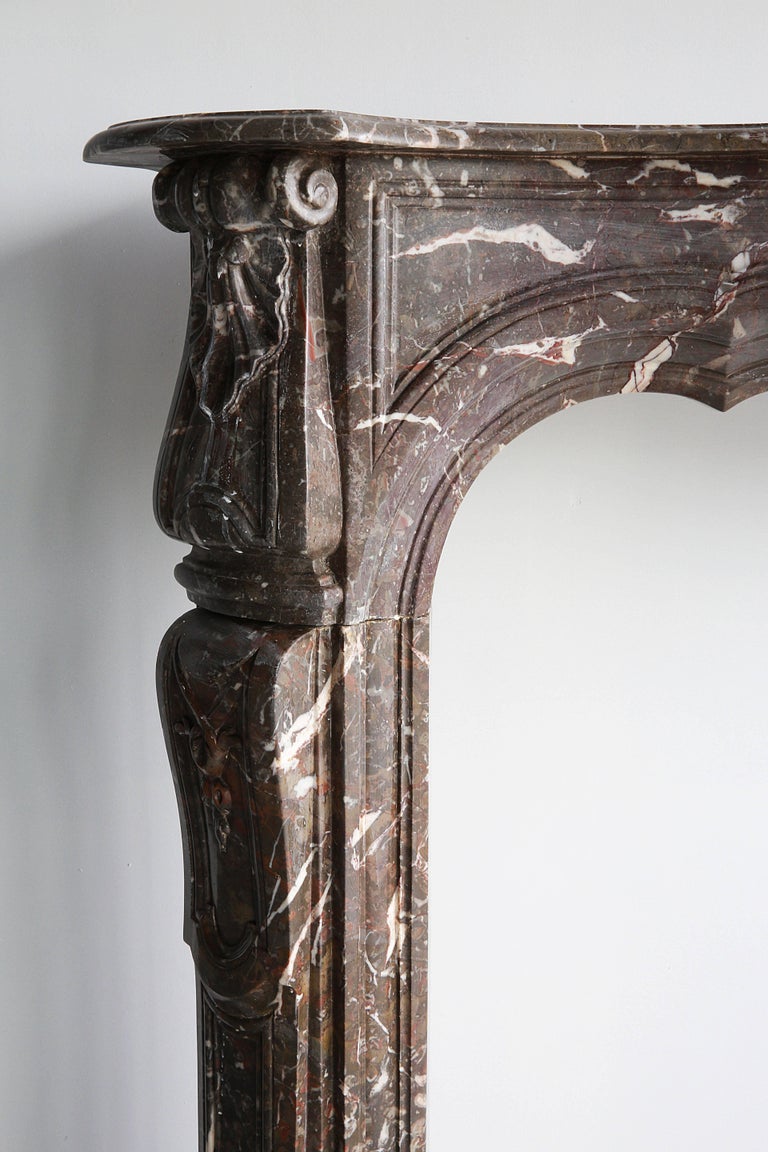 Antique Marble Fireplace, style of Louis XV, kind of marble is Rance at ...