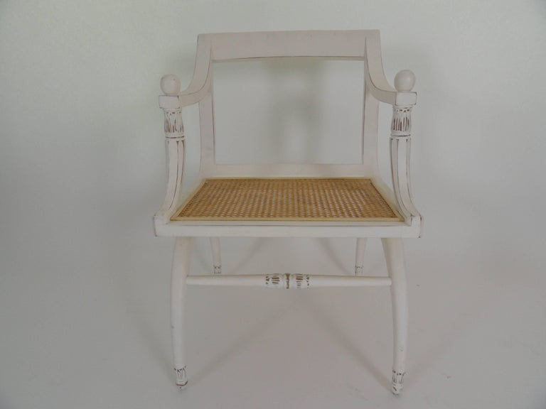 Regency Style Cane Seat Chair For Sale at 1stDibs