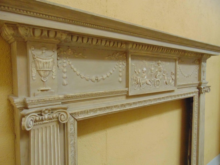 Fireplace and over Mantle Gesso and Pine 19th Century in the Adams ...