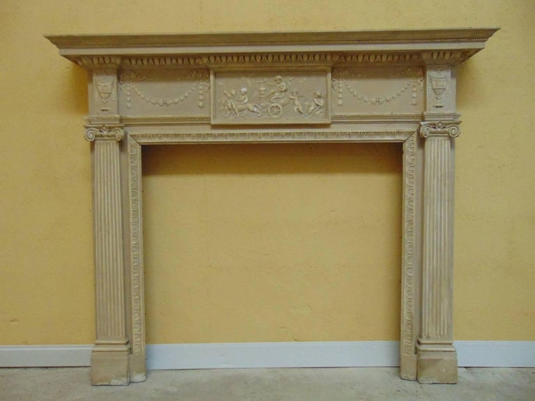 Fireplace and over Mantle Gesso and Pine 19th Century in the Adams ...