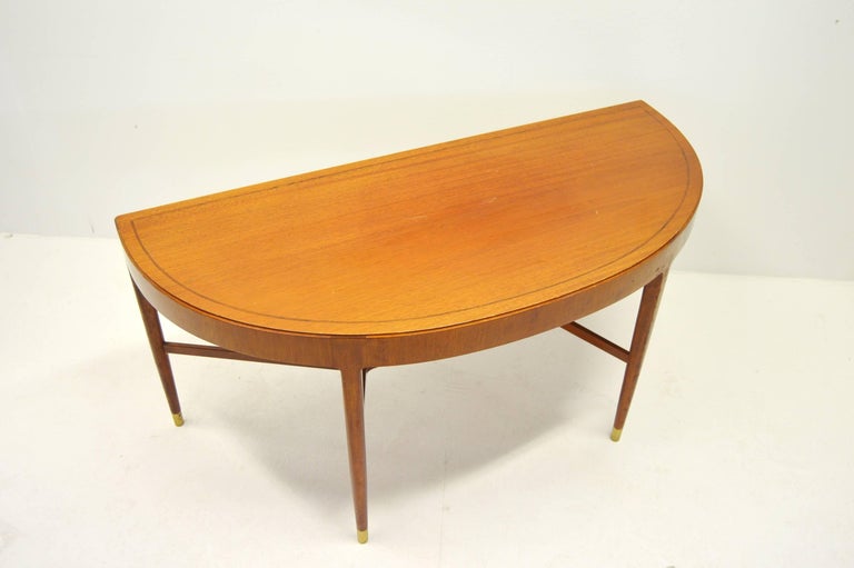 1950s Half Moon Mahogany Crescent or Console Table with Brass Fittings ...