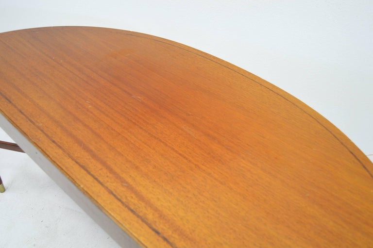 1950s Half Moon Mahogany Crescent or Console Table with Brass Fittings ...