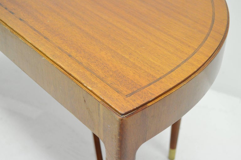 1950s Half Moon Mahogany Crescent or Console Table with Brass Fittings ...