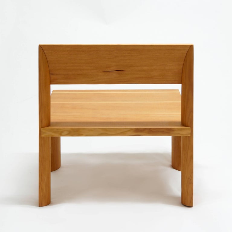 Contemporary Low Wooden Chair in Douglas Fir, LWC For Sale at 1stDibs