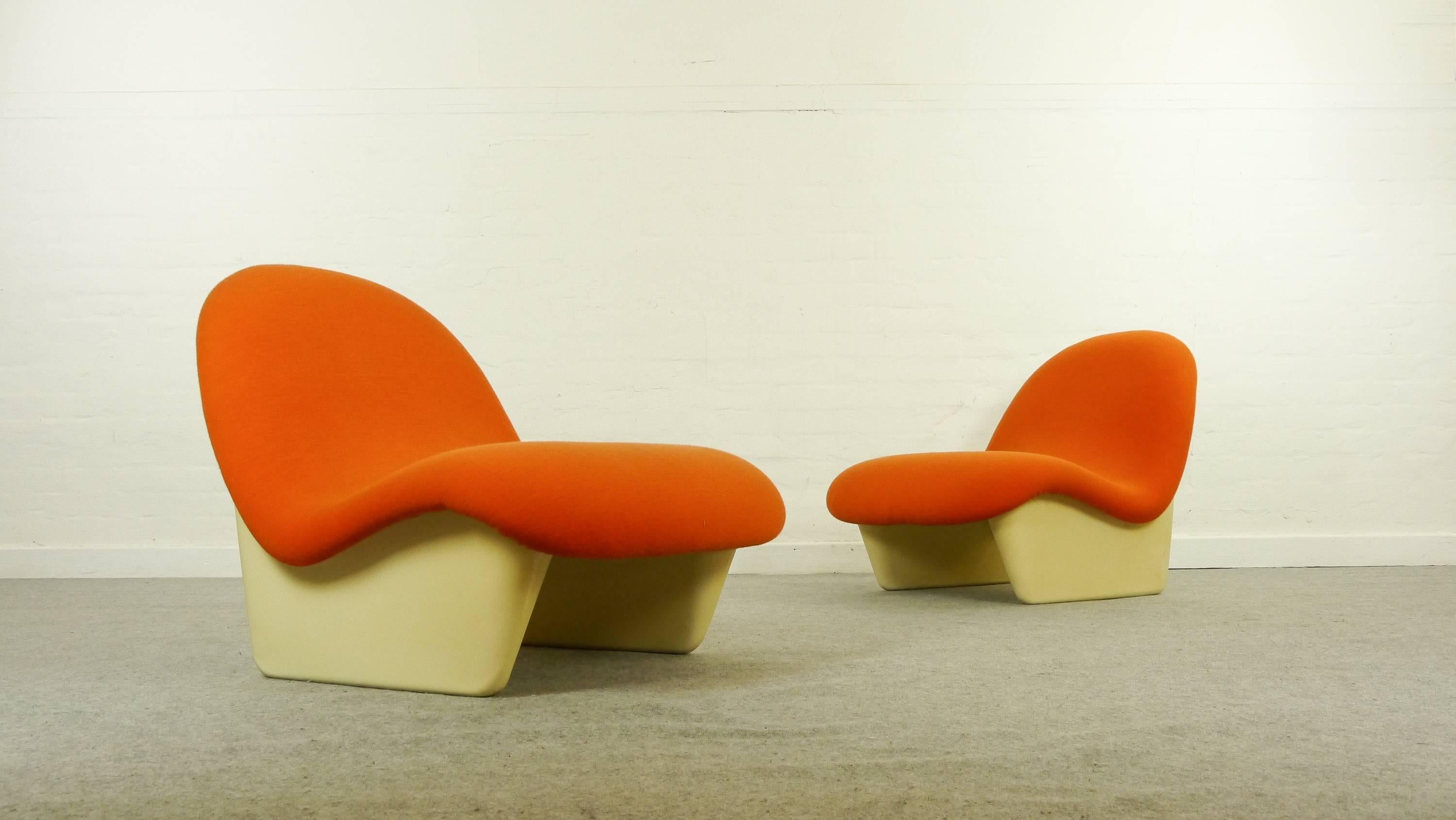 Pair of orange Sadima Chairs by Luigi Colani, BASF 1970s, Space Age For ...