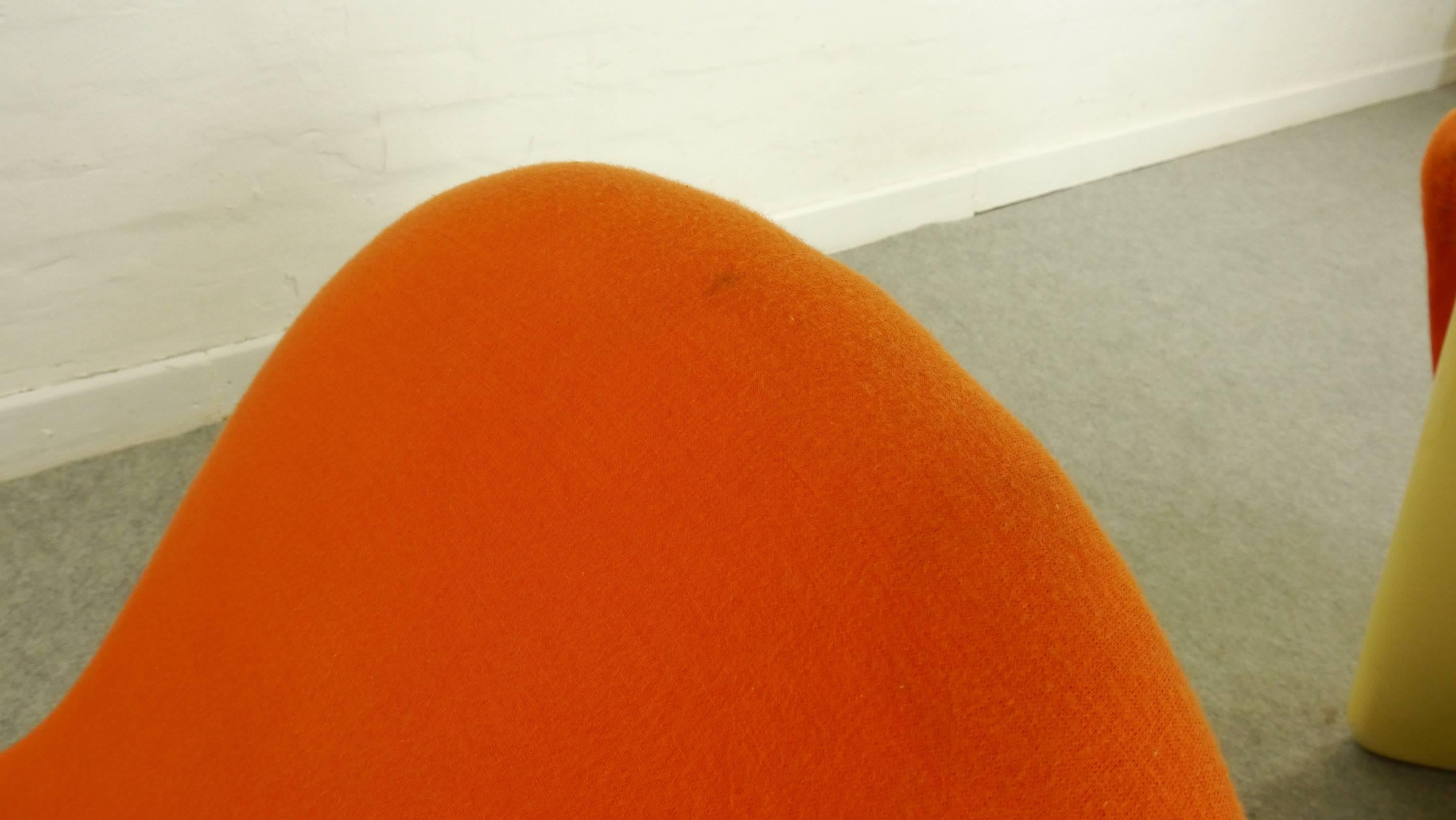 Pair of orange Sadima Chairs by Luigi Colani, BASF 1970s, Space Age For ...