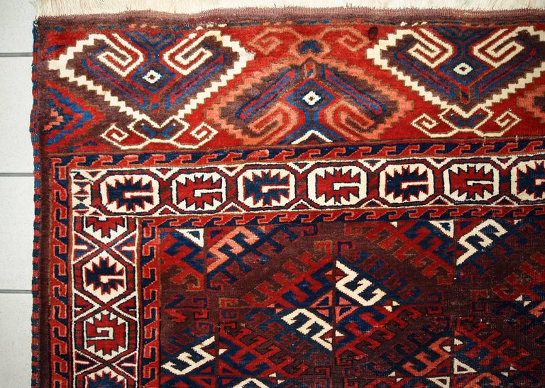 Handmade Antique Turkmen Yomud Rug, 1880s, 1C310 For Sale at 1stDibs