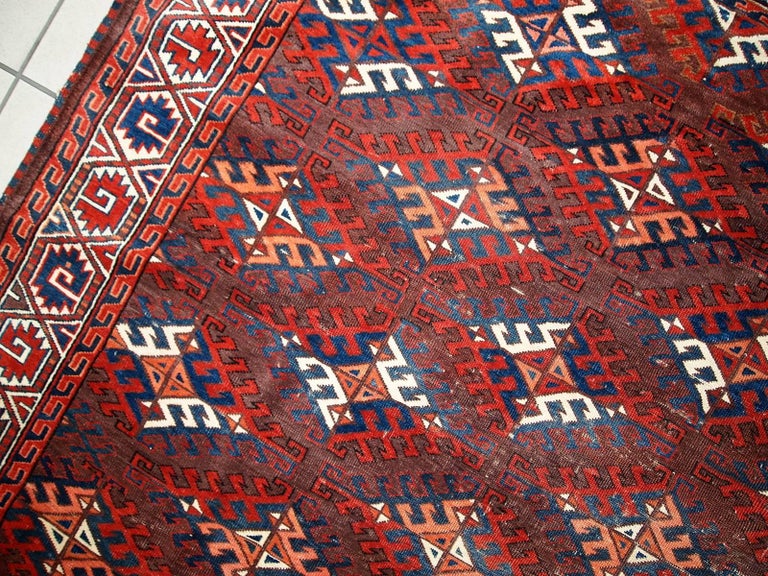 Handmade Antique Turkmen Yomud Rug, 1880s, 1C310 For Sale at 1stDibs