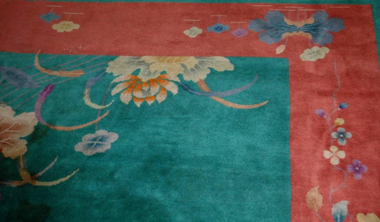 Handmade Antique Art Deco Chinese Rug, 1920s, 1B462 at 1stDibs