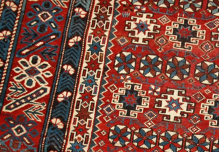 Handmade Antique Caucasian Chichi Rug, 1880s at 1stDibs