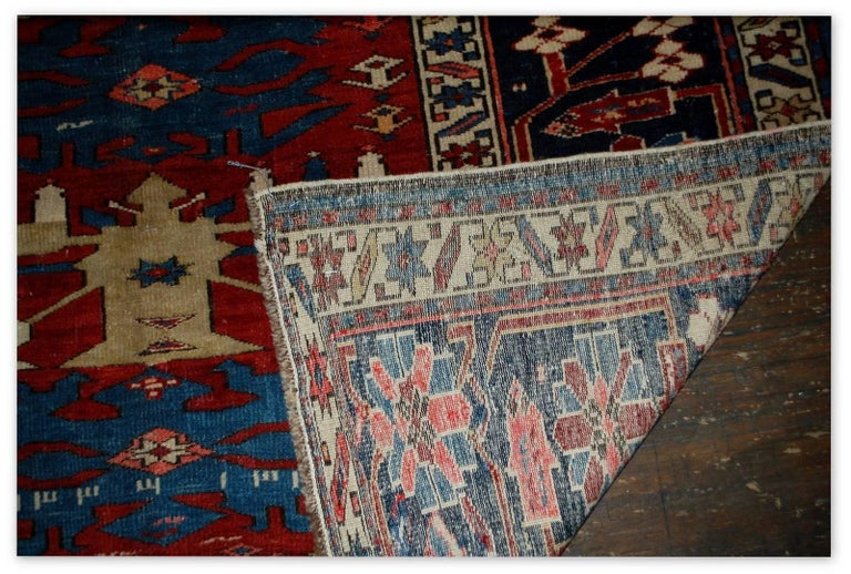 Handmade Antique Caucasian Azerbaijani Shirvan Rug, 1880s, 1B491 For ...