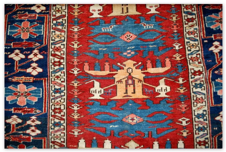 Handmade Antique Caucasian Azerbaijani Shirvan Rug, 1880s, 1B491 For ...