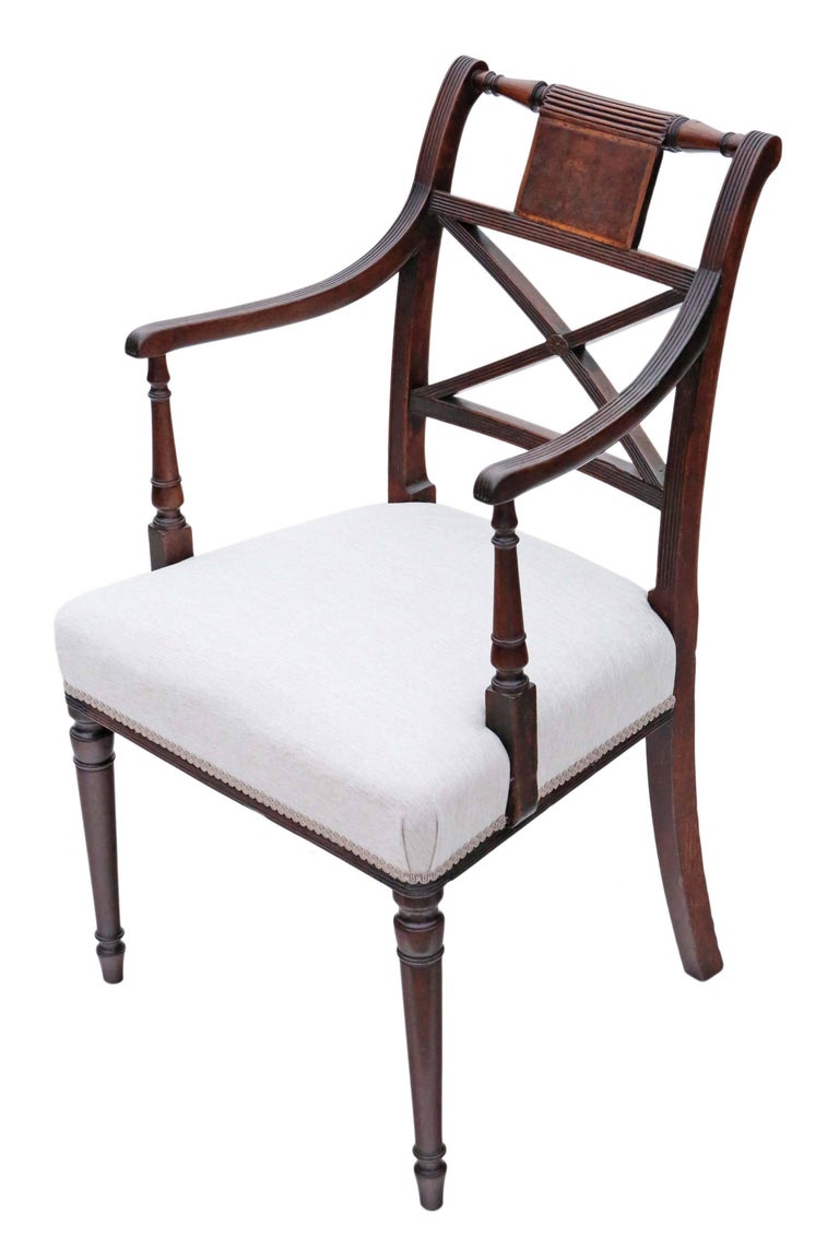 Antique Fine Quality Regency, circa 1825 Mahogany Elbow Desk Carver ...