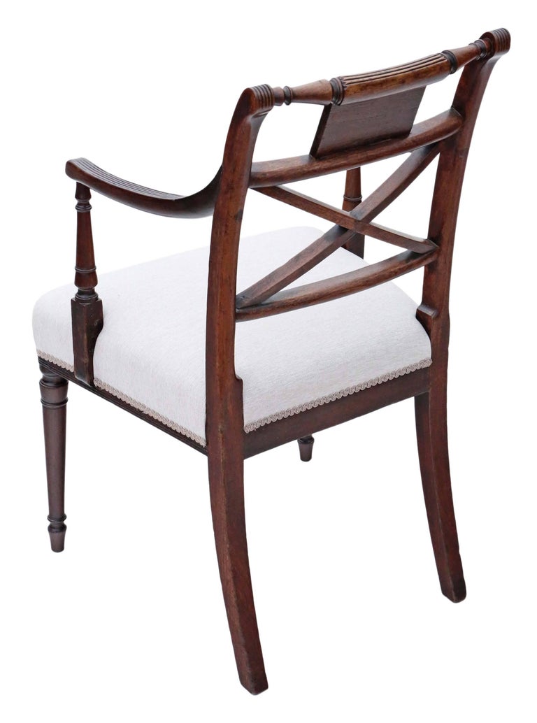 Antique Fine Quality Regency, circa 1825 Mahogany Elbow Desk Carver ...