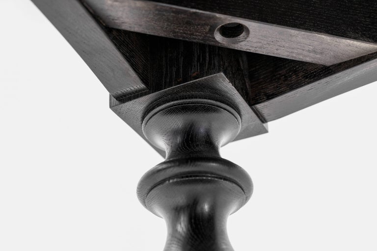 Ebonized White Oak Wood Maestro Butcher's Block with Hand Turned Legs ...