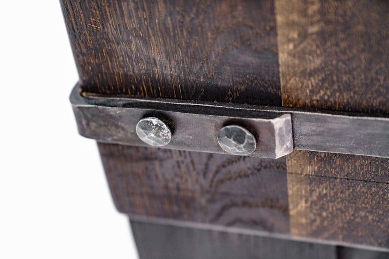 Ebonized White Oak Wood Maestro Butcher's Block with Hand Turned Legs ...