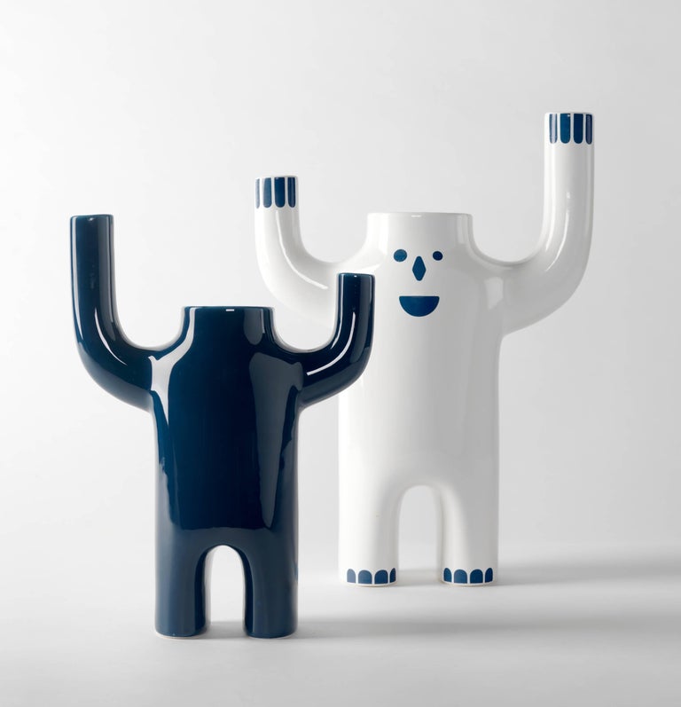 Modern Decor Large White Happy Susto Ceramic Flower Vase by Jaime Hayon ...