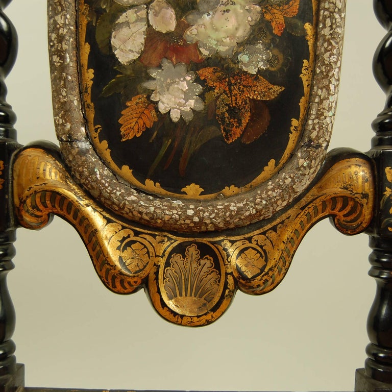 Antique High Back Twisted Leg Ornate Side Chair at 1stDibs