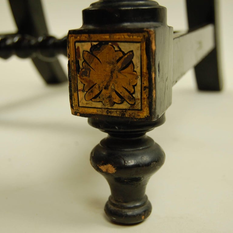 Antique High Back Twisted Leg Ornate Side Chair at 1stDibs