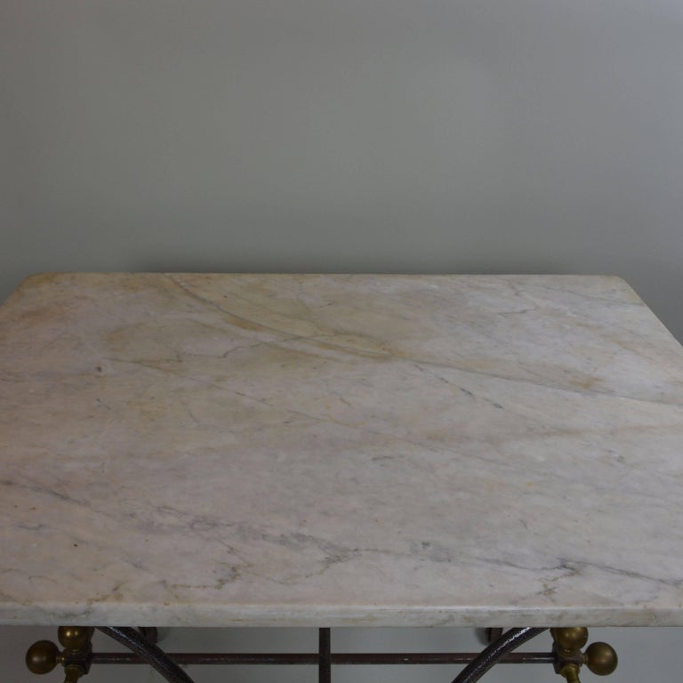 Bakery Table with White Marble Top For Sale at 1stDibs